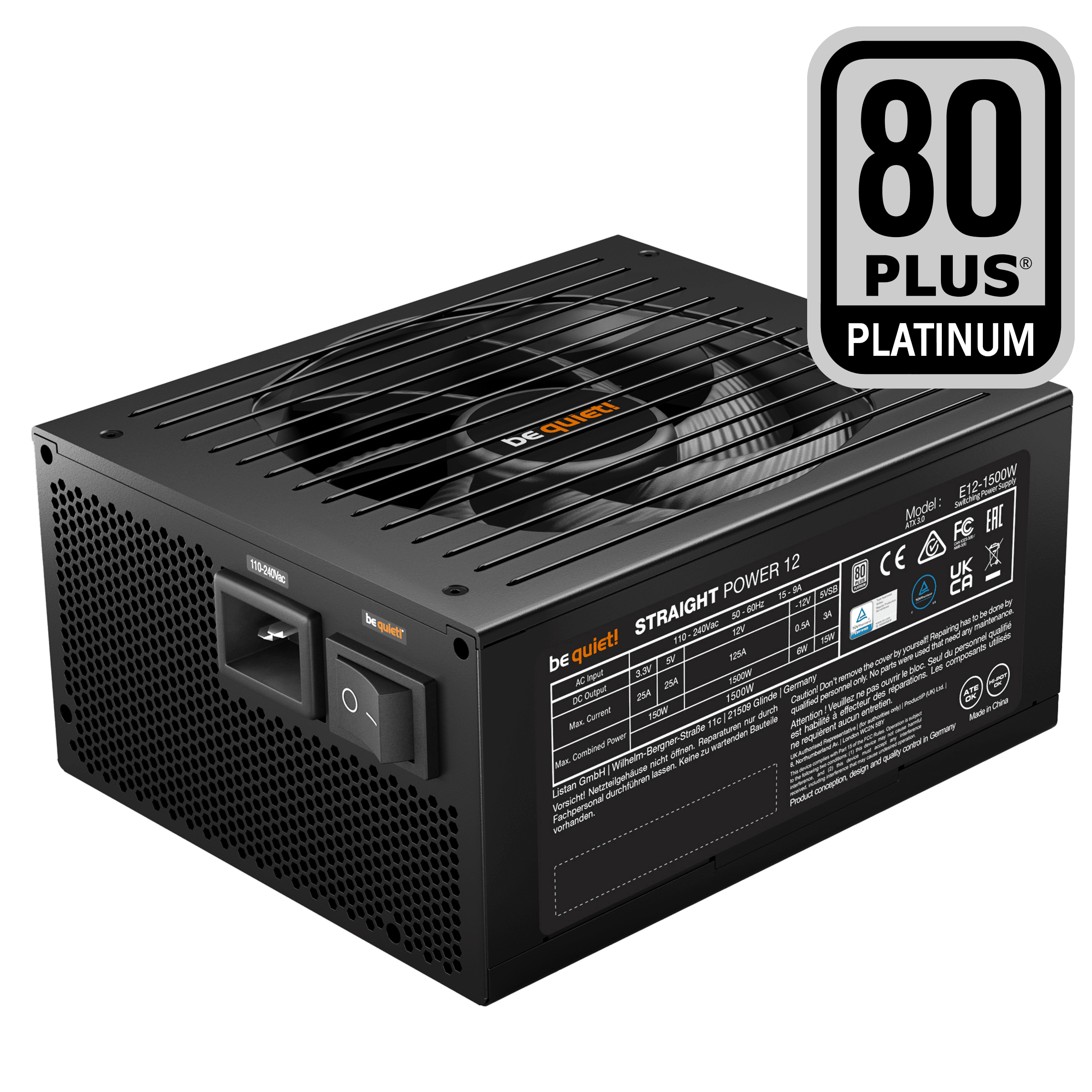 be quiet! Straight Power 12 Fully Modular ATX Power Supply - 1500 Watts ...